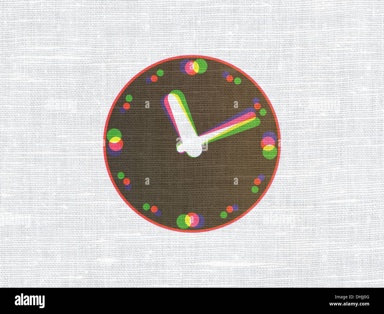 Time concept: Clock on fabric texture background Stock Photo - Alamy
