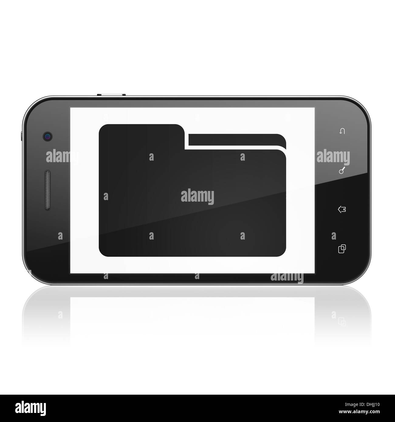 Digital folder on screen Black and White Stock Photos & Images - Alamy