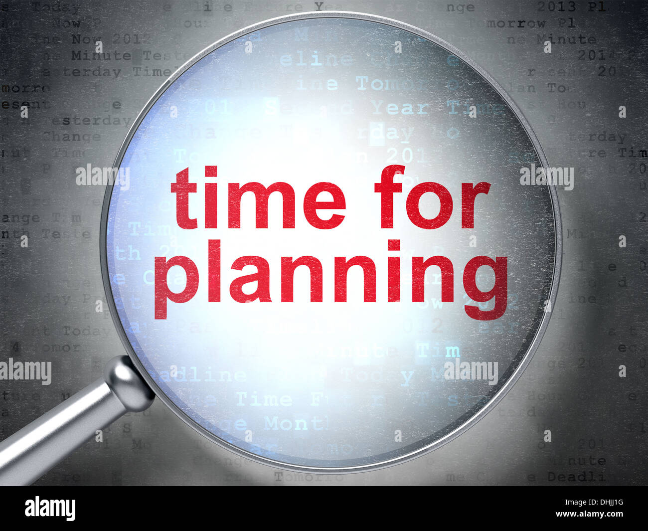 Time concept: Time for Planning with optical glass Stock Photo - Alamy