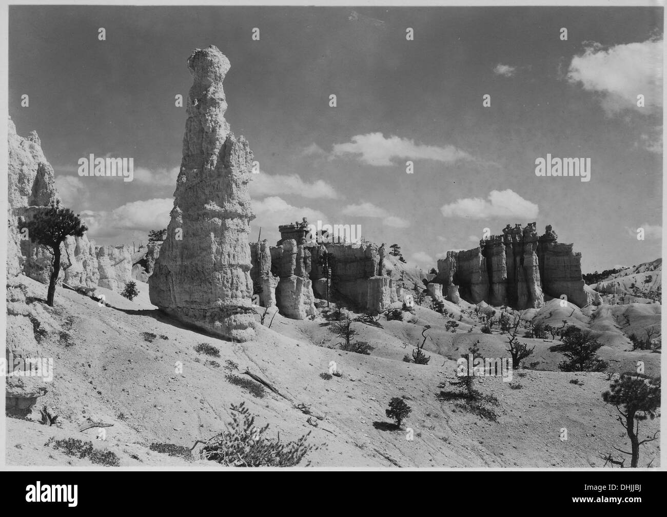 This view, looking east toward the Fairy Temple Group, shows Lot's Wife ...
