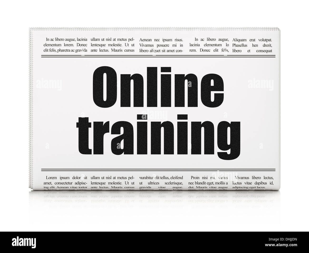 Education news concept: newspaper headline Online Training Stock Photo ...