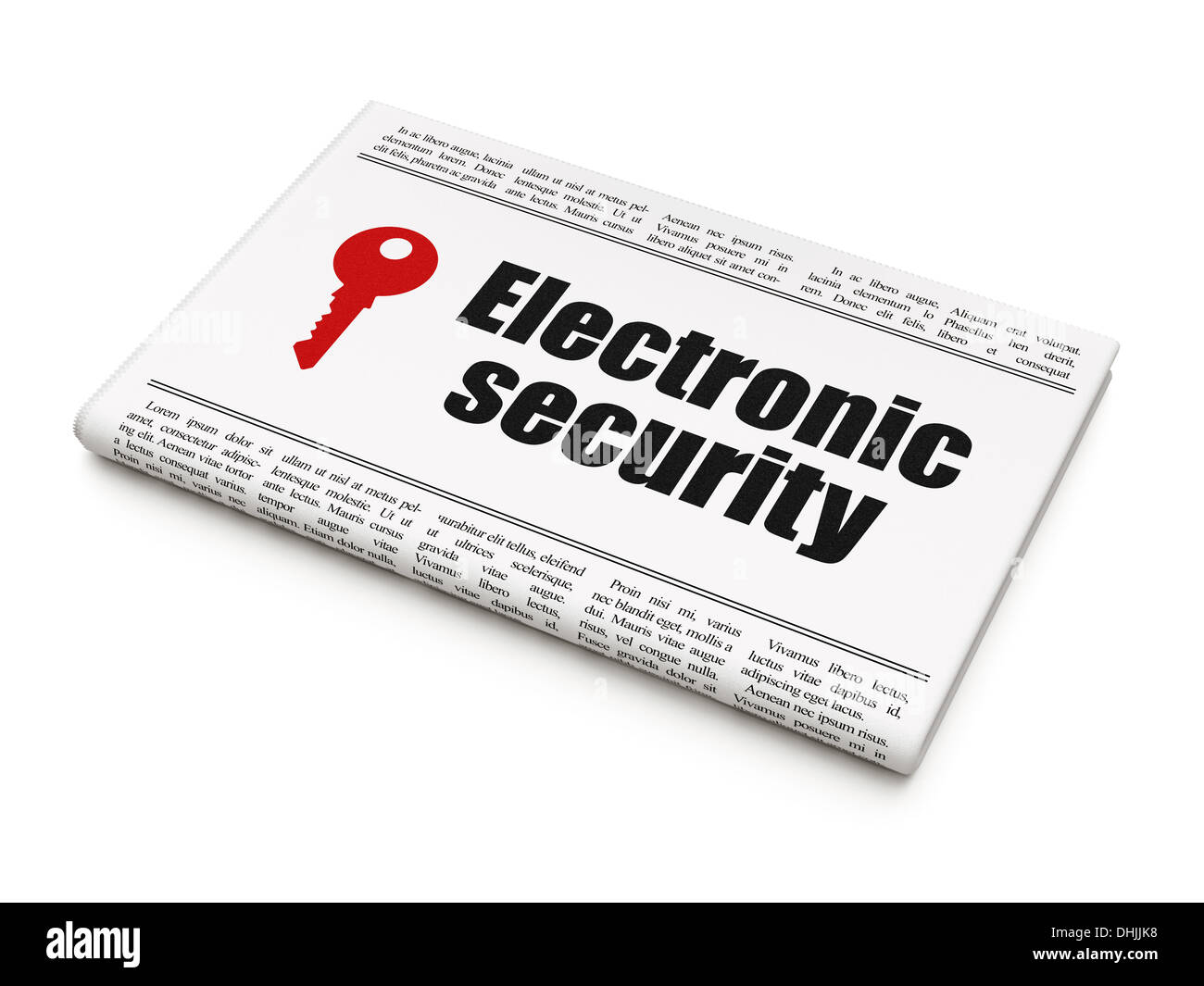 Security news concept: newspaper with Electronic Security Key Stock ...