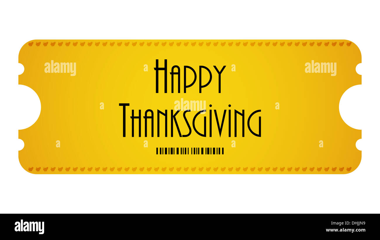 Happy Thanksgiving ticket Stock Photo - Alamy