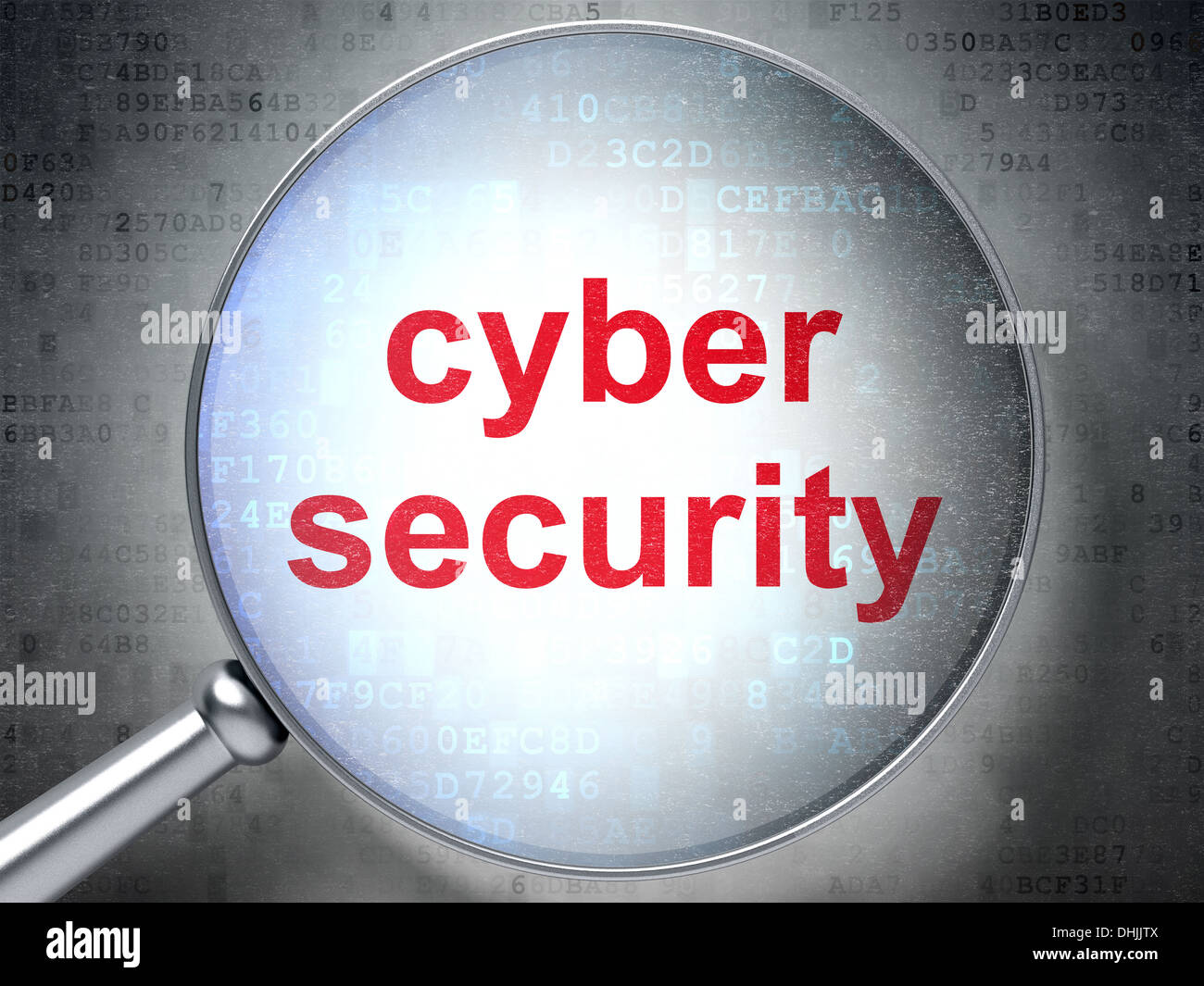 Protection concept: Cyber Security with optical glass Stock Photo - Alamy