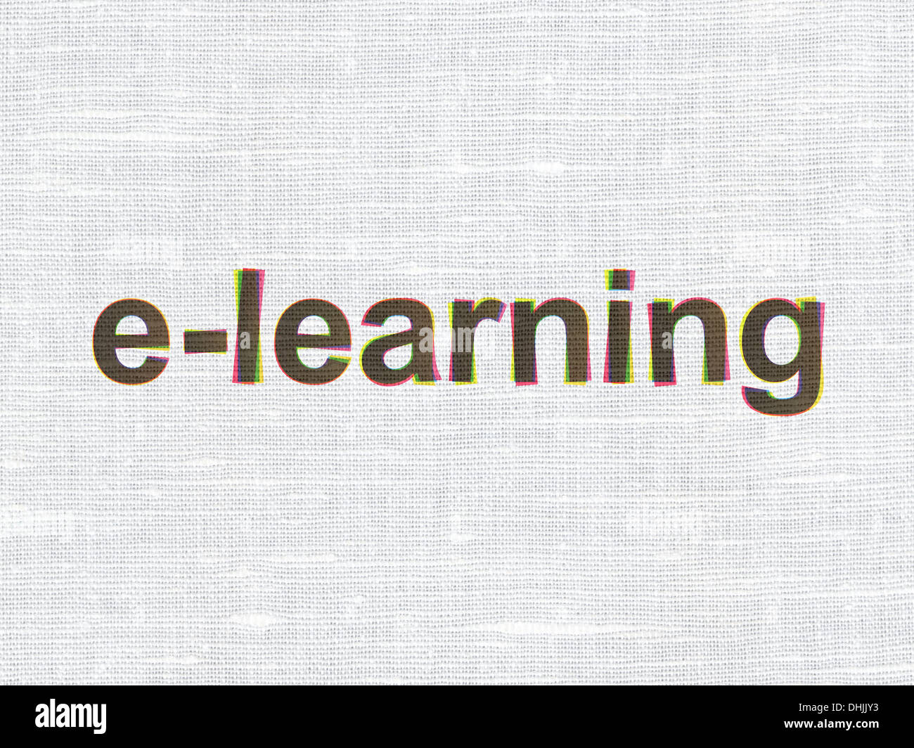Education concept: E-learning on fabric texture background Stock Photo ...