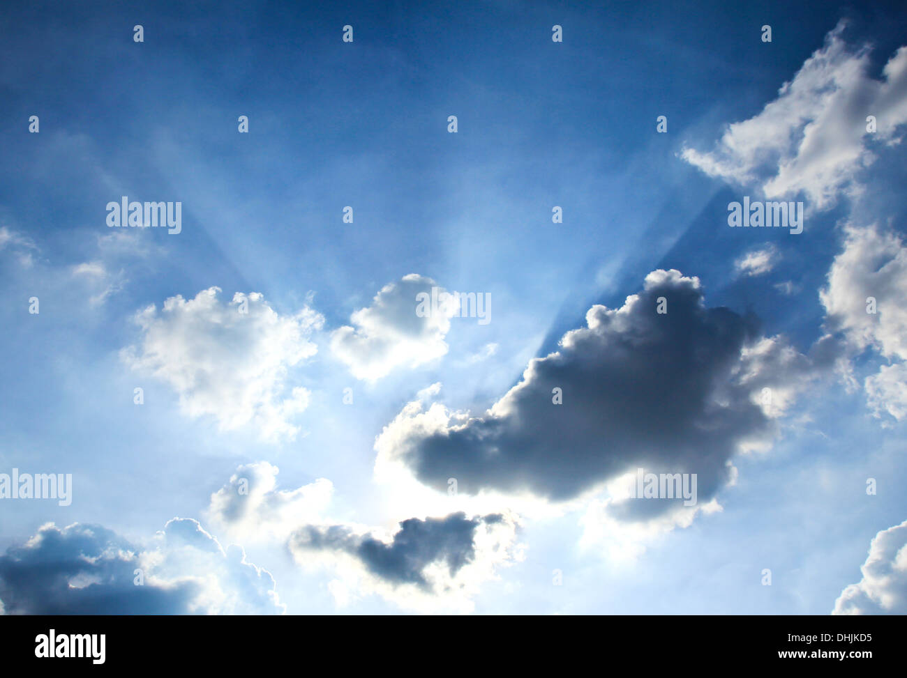 Beautiful dramatic sky with sun rays Stock Photo - Alamy