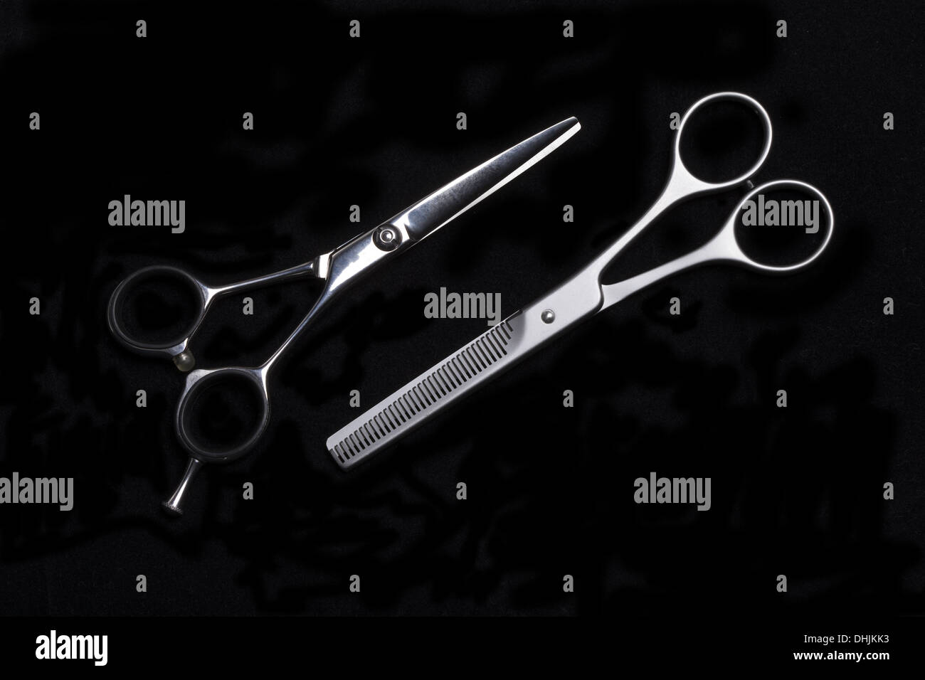 Special scissors for work of hairdress Stock Photo - Alamy