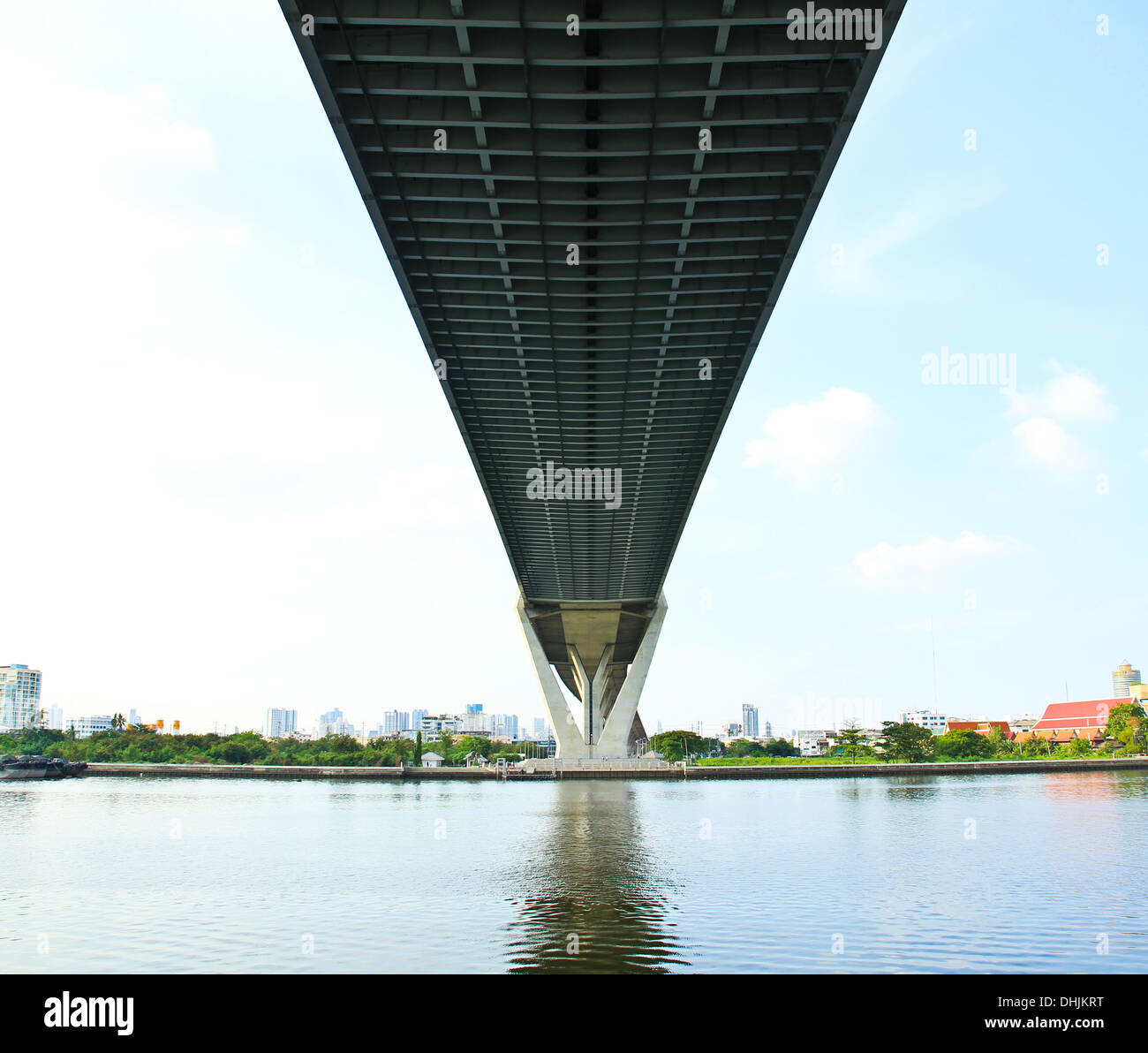 Under the suspension bridge of industrial ring road Stock Photo - Alamy