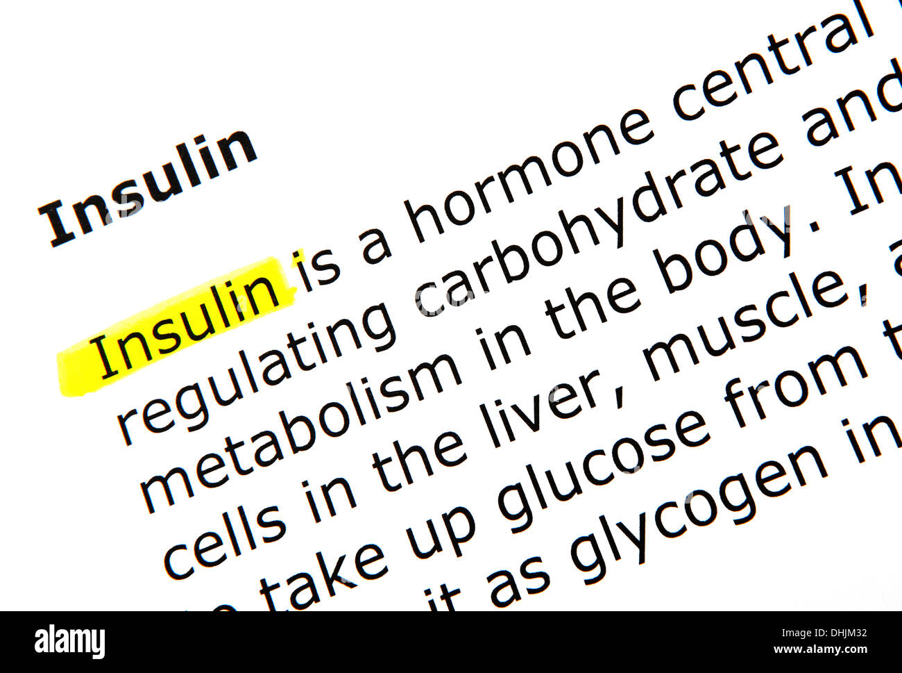 Definition of insulin hi-res stock photography and images - Alamy
