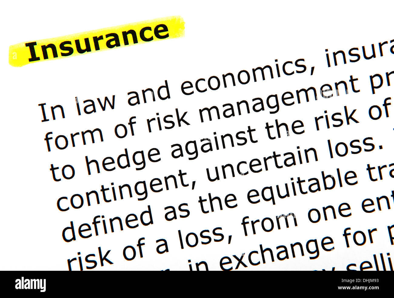 Insurance definition hi-res stock photography and images - Alamy
