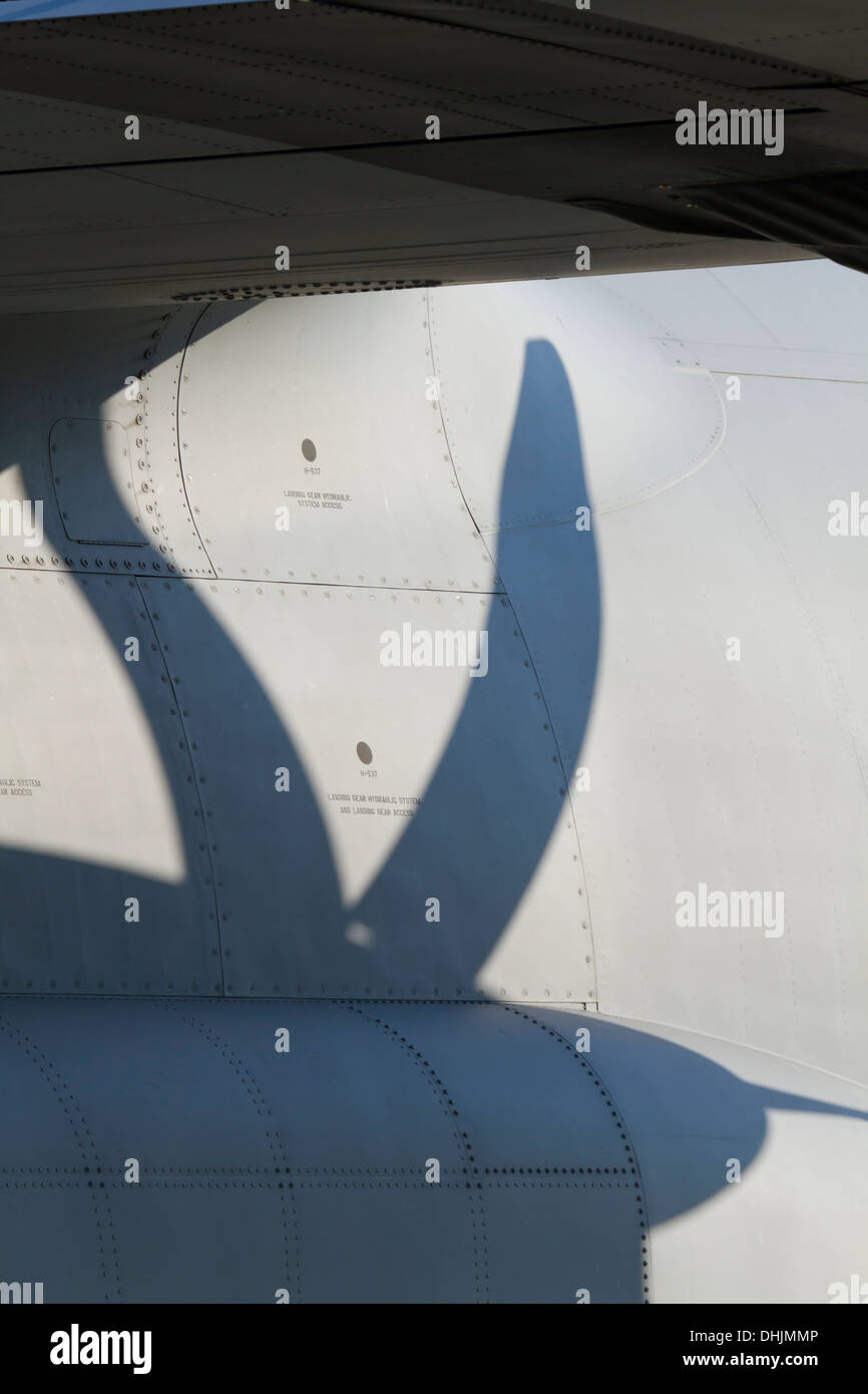 Aircraft propeller engine close up shadows shadow arty Stock Photo - Alamy