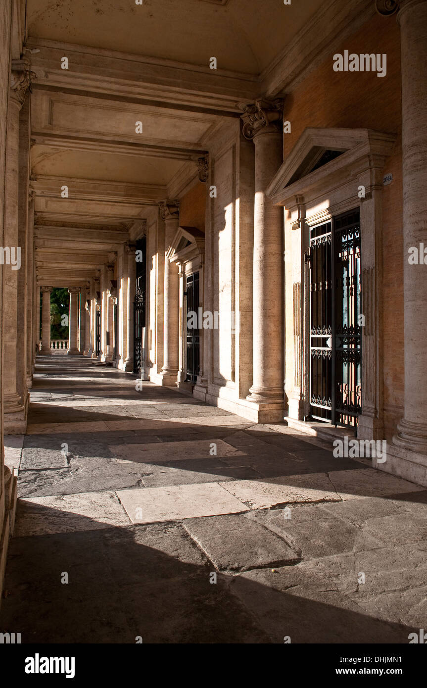 Colonnade of the Palazzo dei Conservatori at Piazza del Campidoglio ...