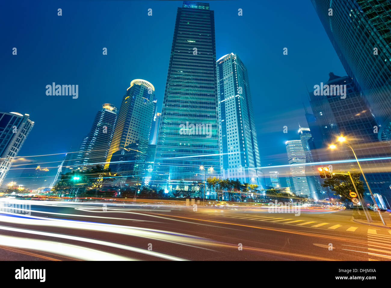 Neon blue trails hi-res stock photography and images - Alamy