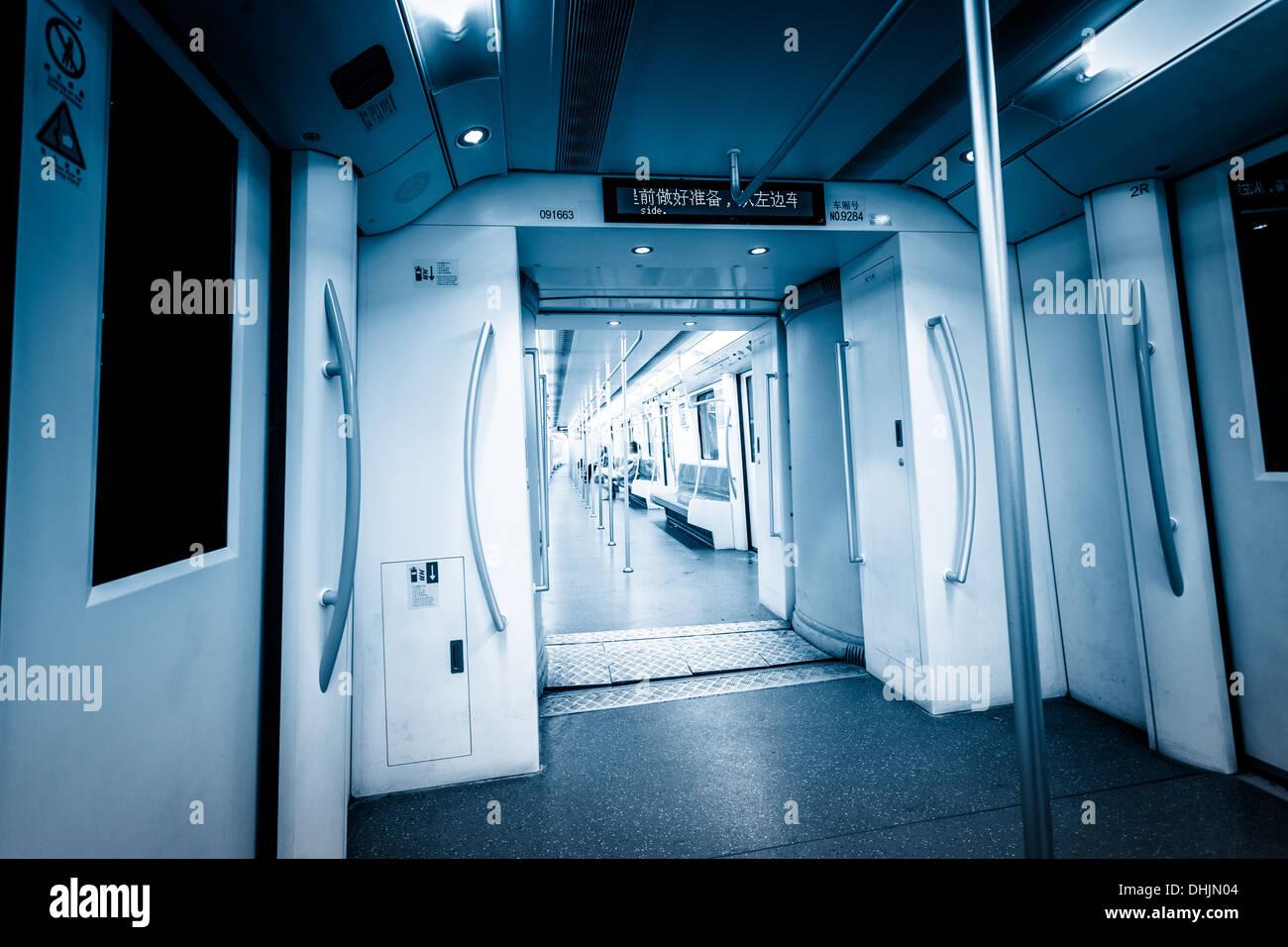 interior of subway train Stock Photo - Alamy