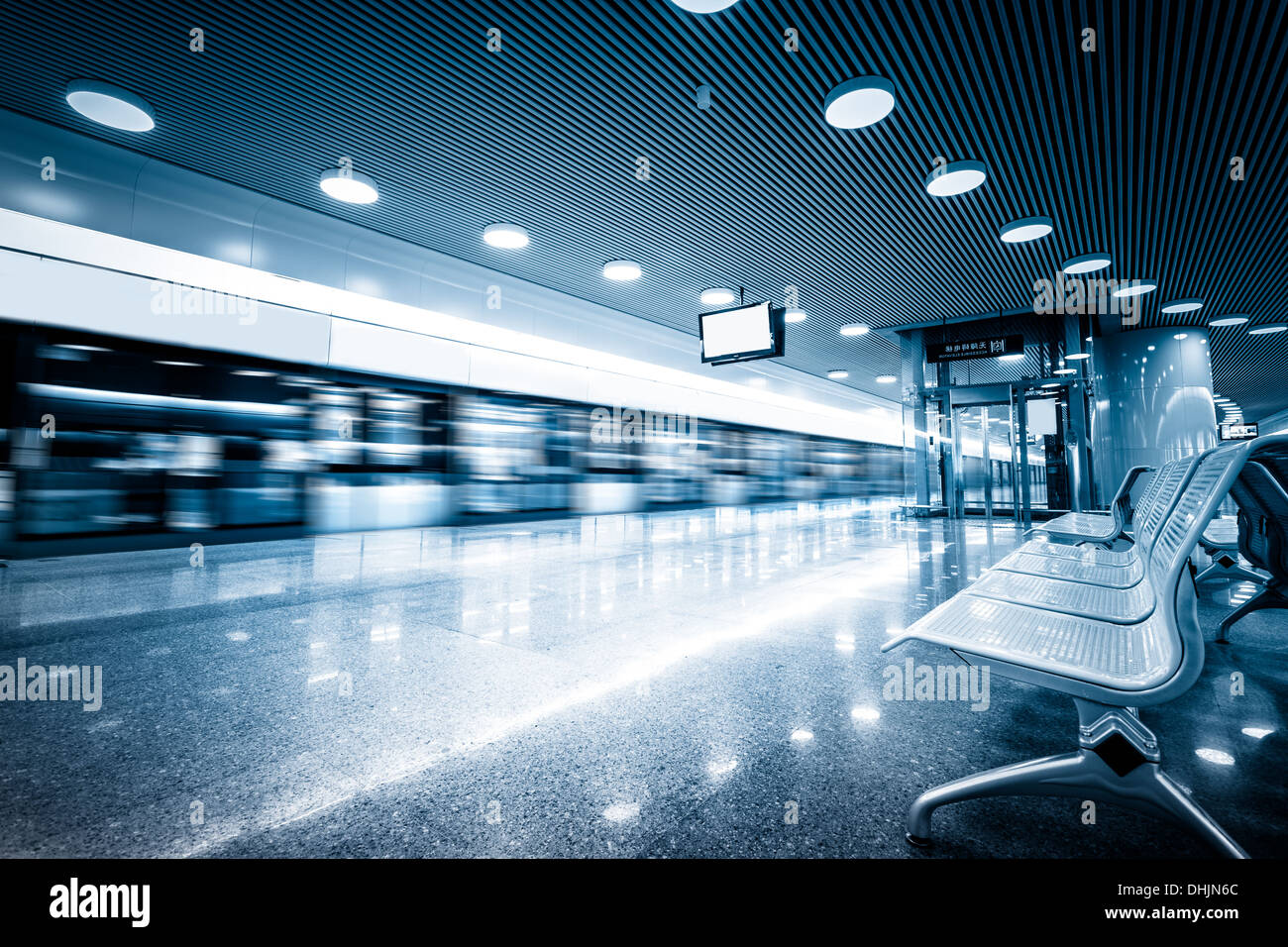 bench of the subway Stock Photo - Alamy