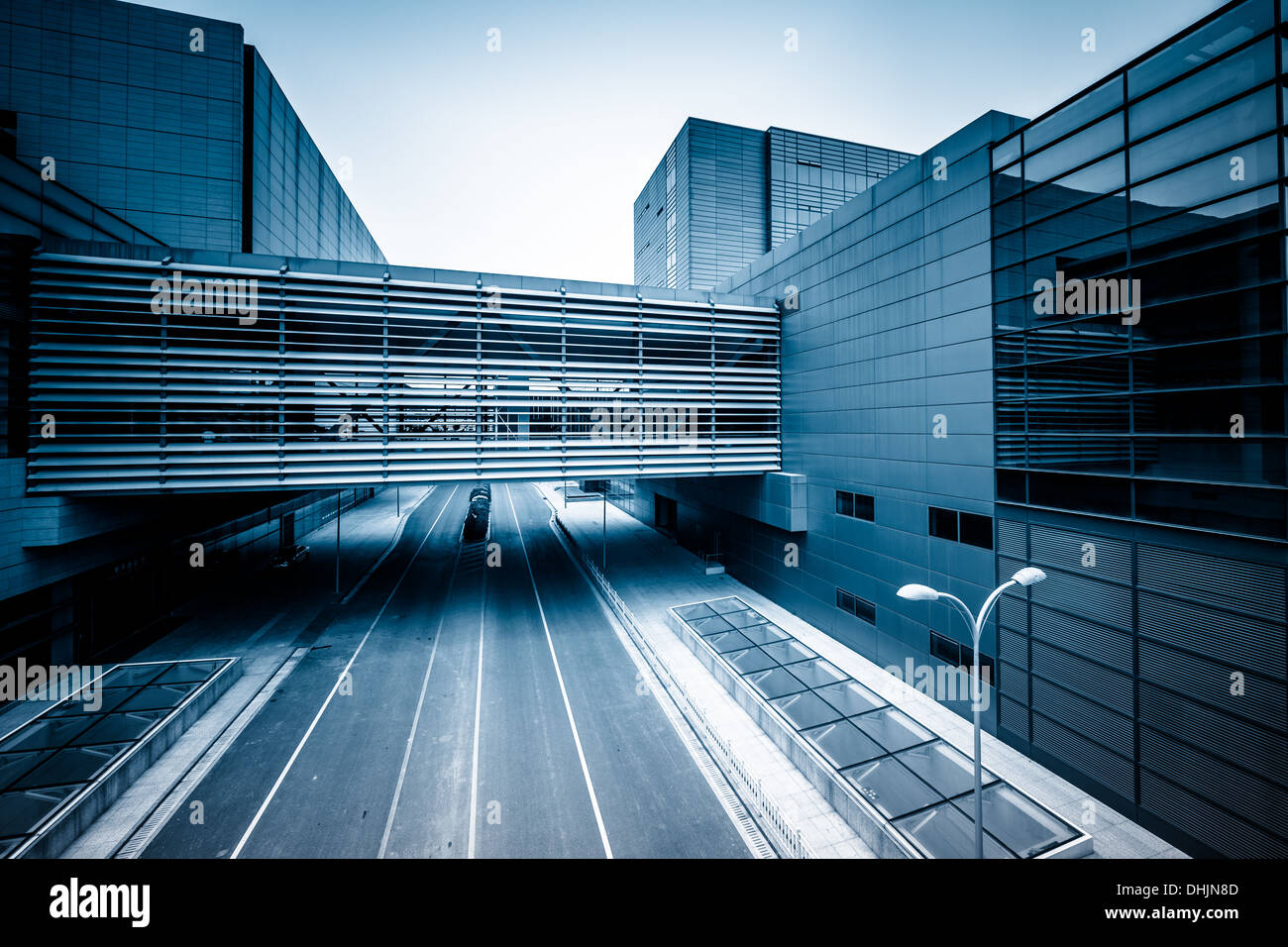 road go through the modern office building Stock Photo - Alamy
