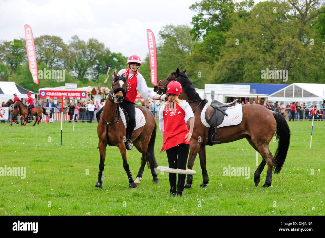 A participant in Mounted Games held at Broadlands, Romsey, Hampshire ...