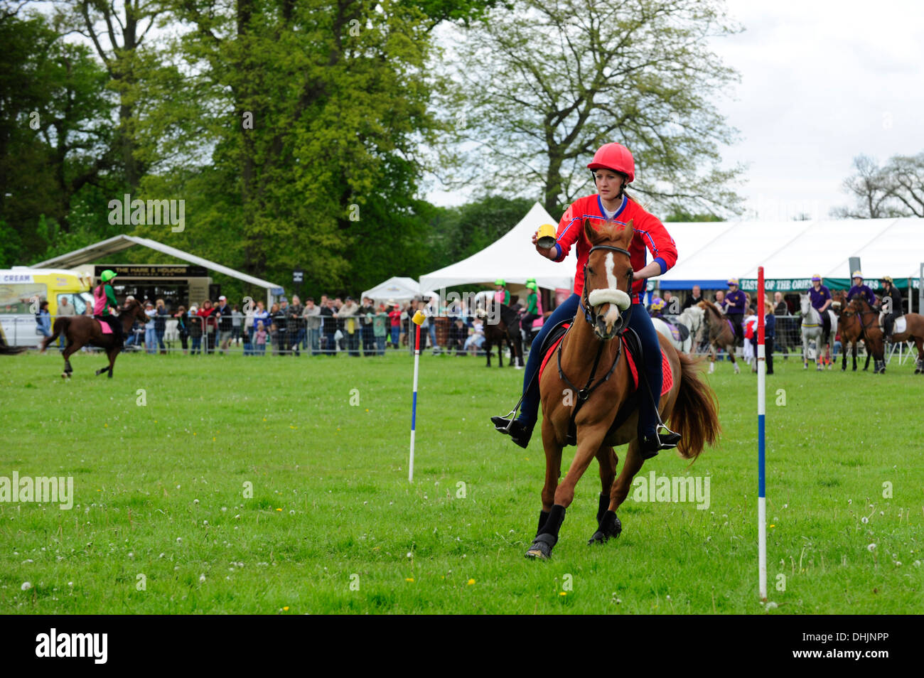 A participant in Mounted Games held at Broadlands, Romsey, Hampshire ...