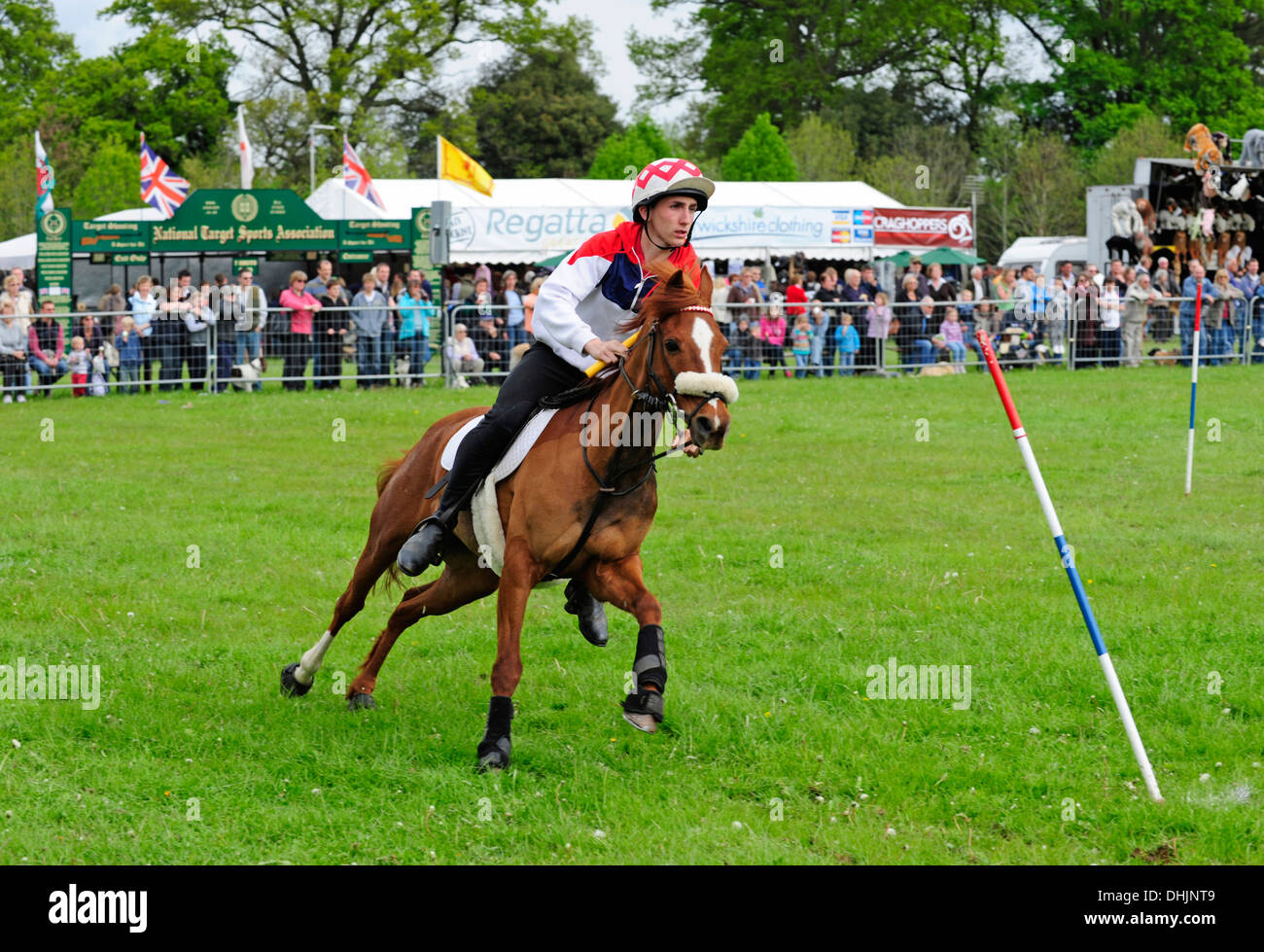 A participant in Mounted Games held at Broadlands, Romsey, Hampshire ...