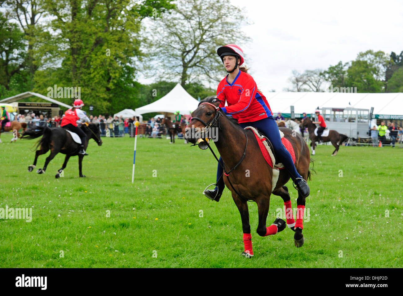 A participant in Mounted Games held at Broadlands, Romsey, Hampshire ...