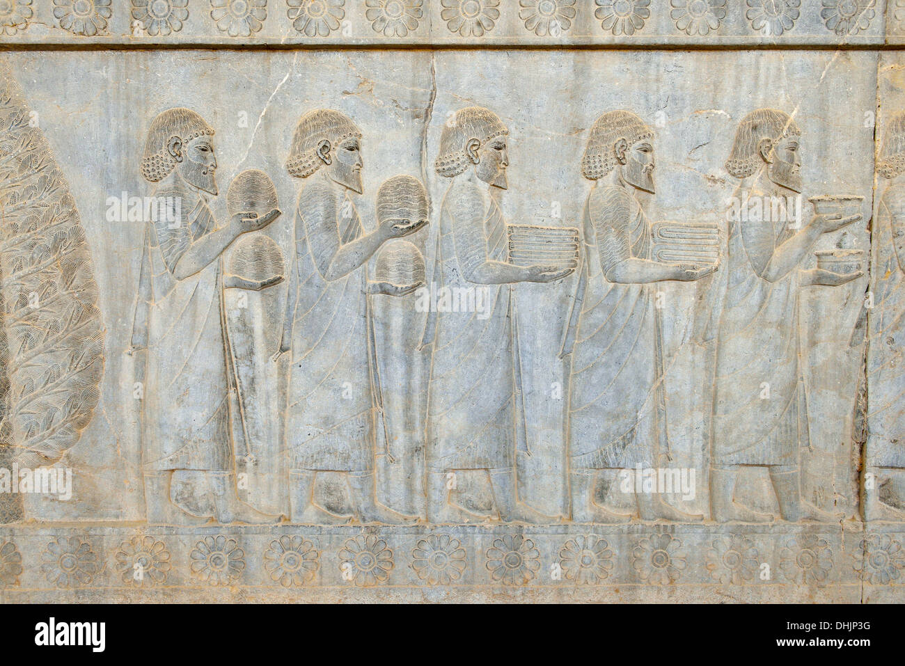 Iran, Persia, Persepolis, delegation bas-relief on the Apadana Palace ...