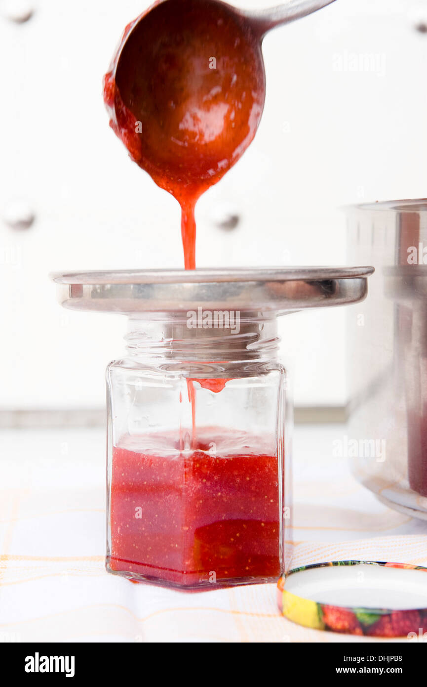 Making strawberry jam, preserving, Homemade Stock Photo - Alamy