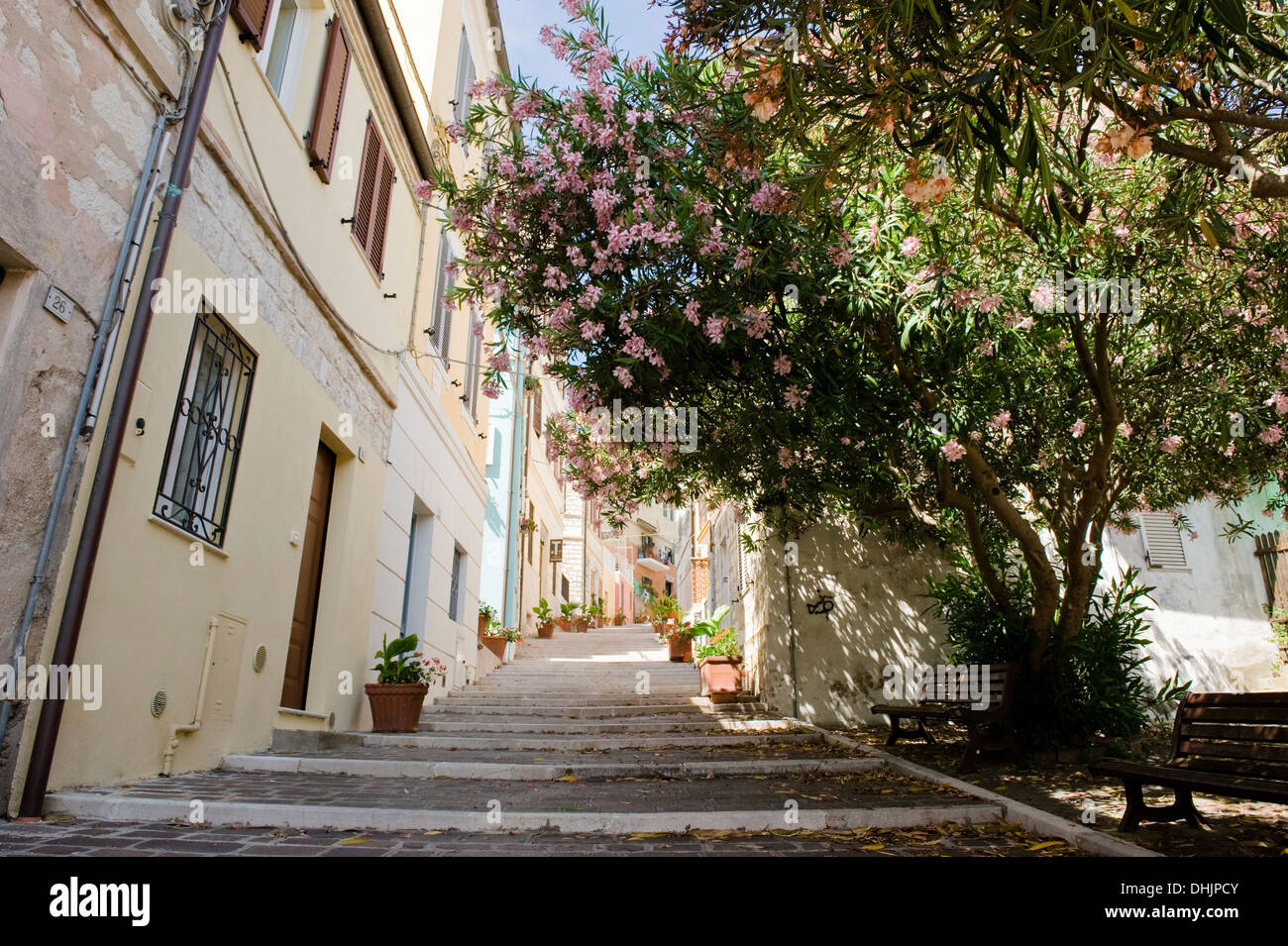 Alley in Numana, Marches, Marken, Italy Stock Photo - Alamy