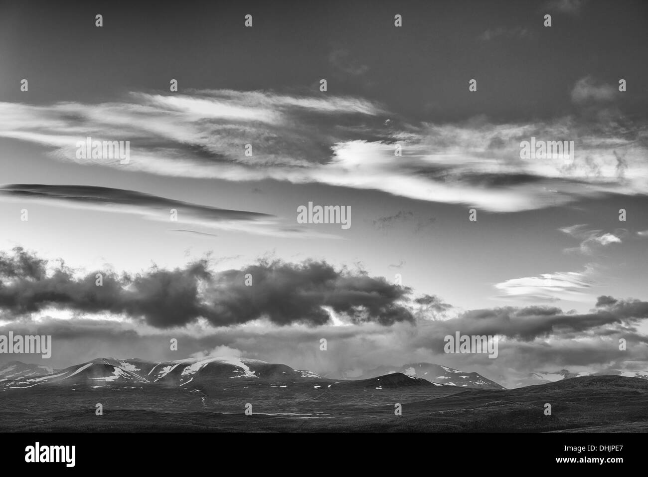 snowfall above Sarek NP, Lapland, Sweden Stock Photo - Alamy