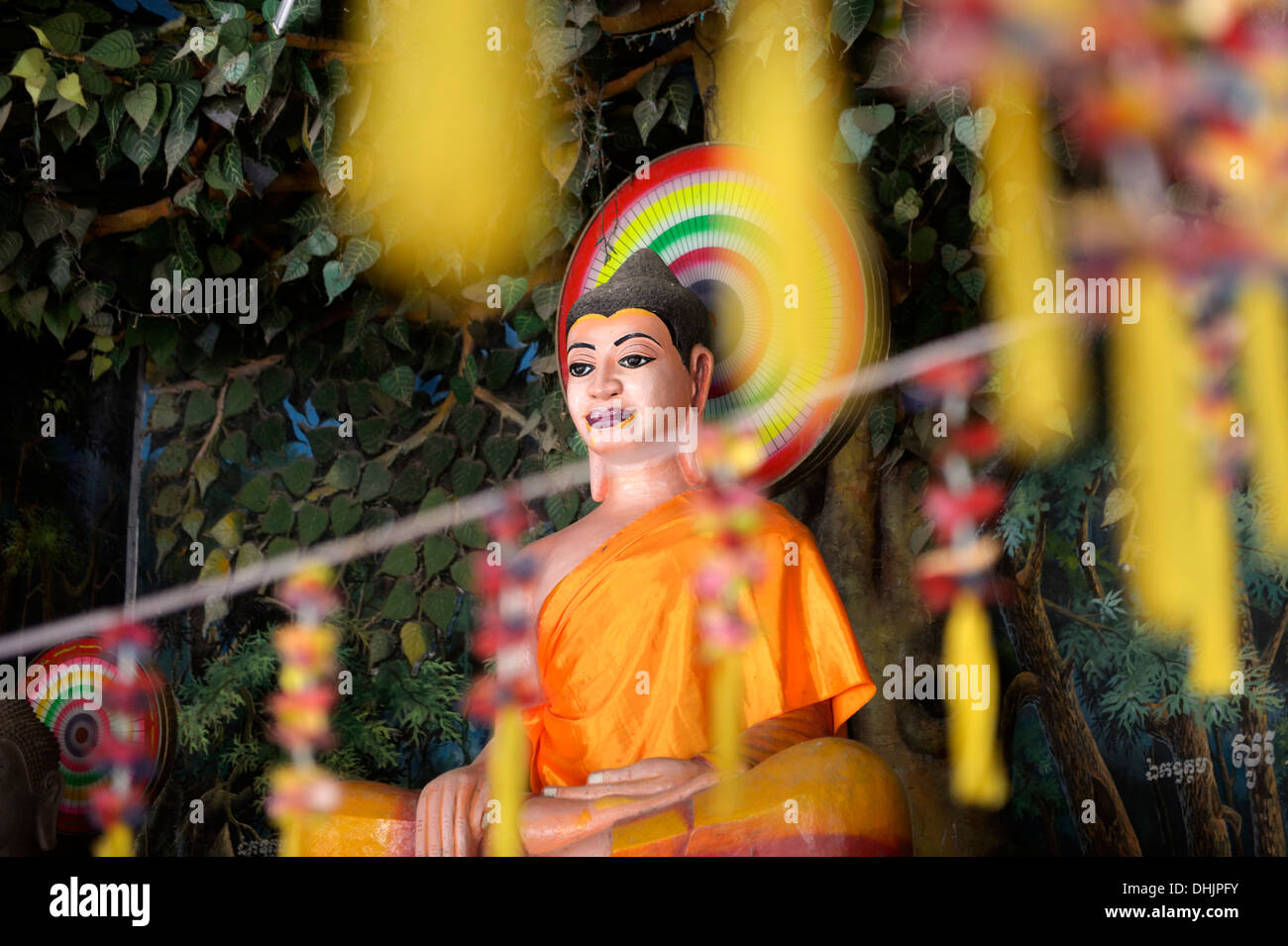 Cambodia, Takeo Province, Bati District, Buddha Statue in Doun Keo Muny ...
