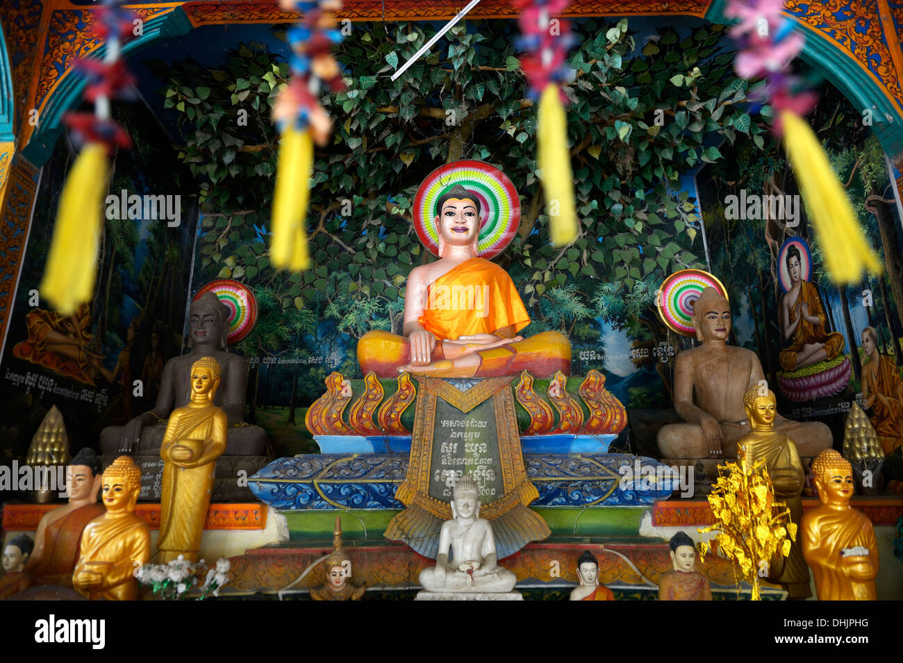 Cambodia, Takeo Province, Bati District, Buddha Statue in Doun Keo Muny ...