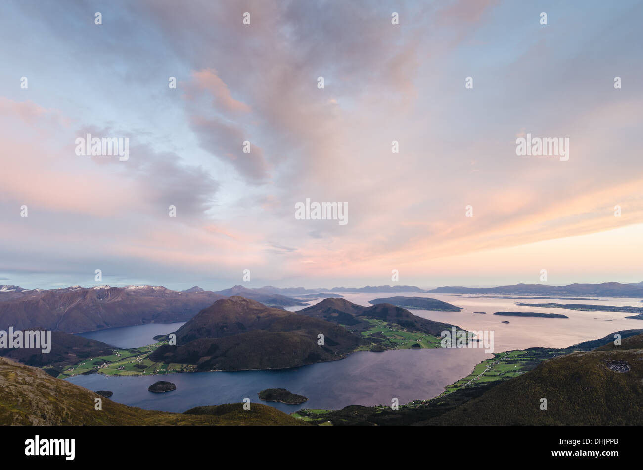 view on Moldefjord in dawn, Norway Stock Photo - Alamy
