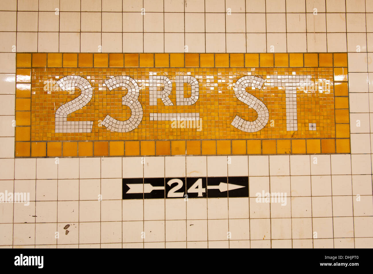 23rd Street Sign, Metro subway, Manhattan, New York City, United States ...
