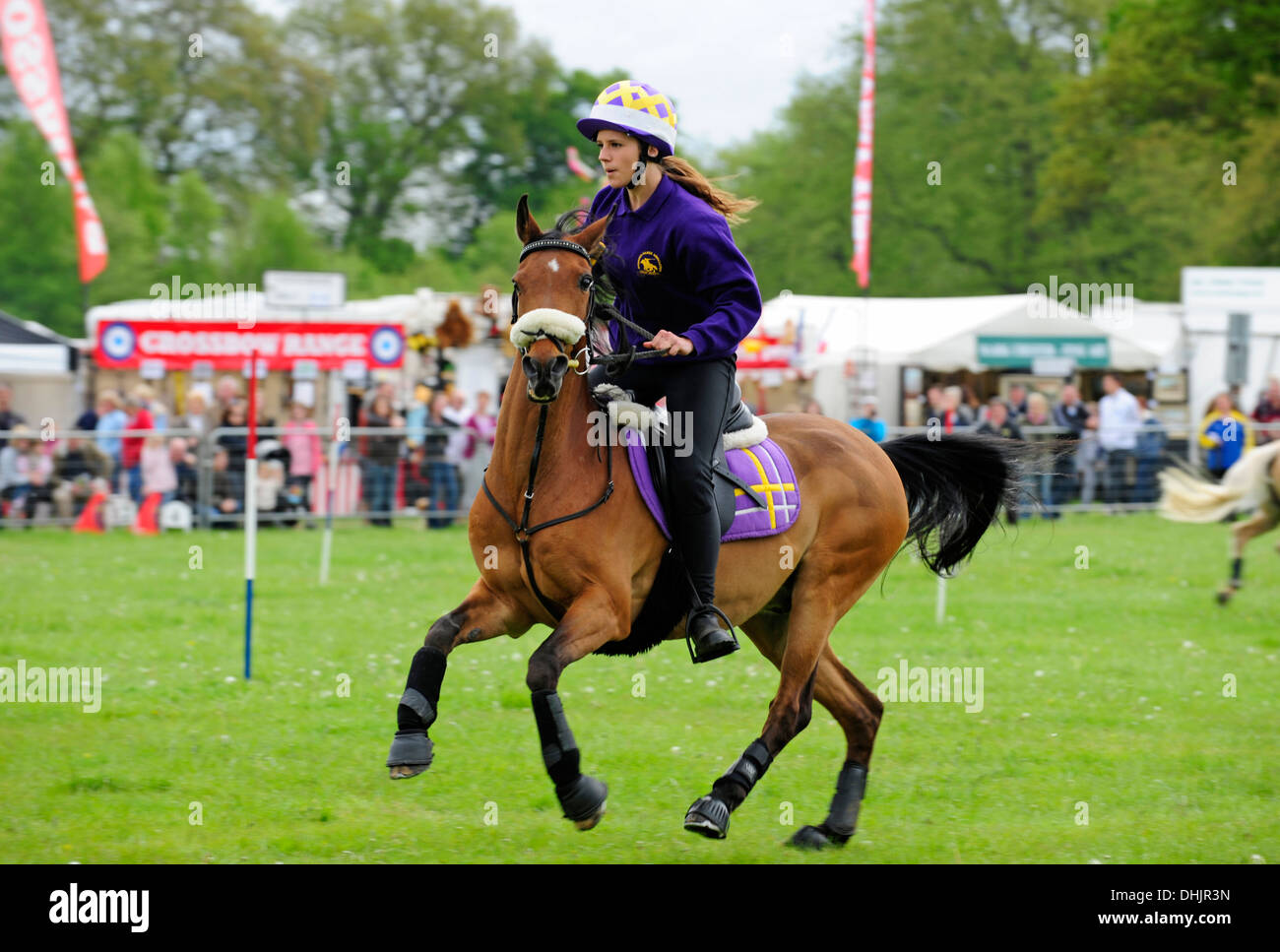A participant in Mounted Games held at Broadlands, Romsey, Hampshire ...