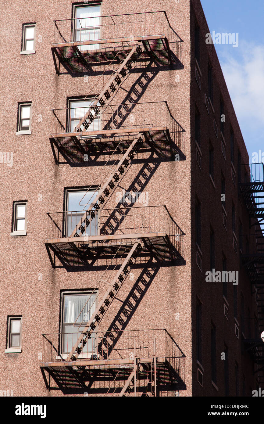 Metal fire escape , Manhattan, New York, City, United States of America ...