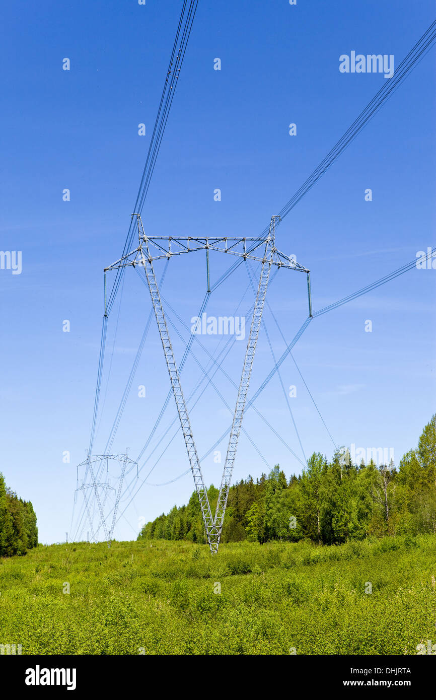 Support of line of electricity transmissions Stock Photo - Alamy