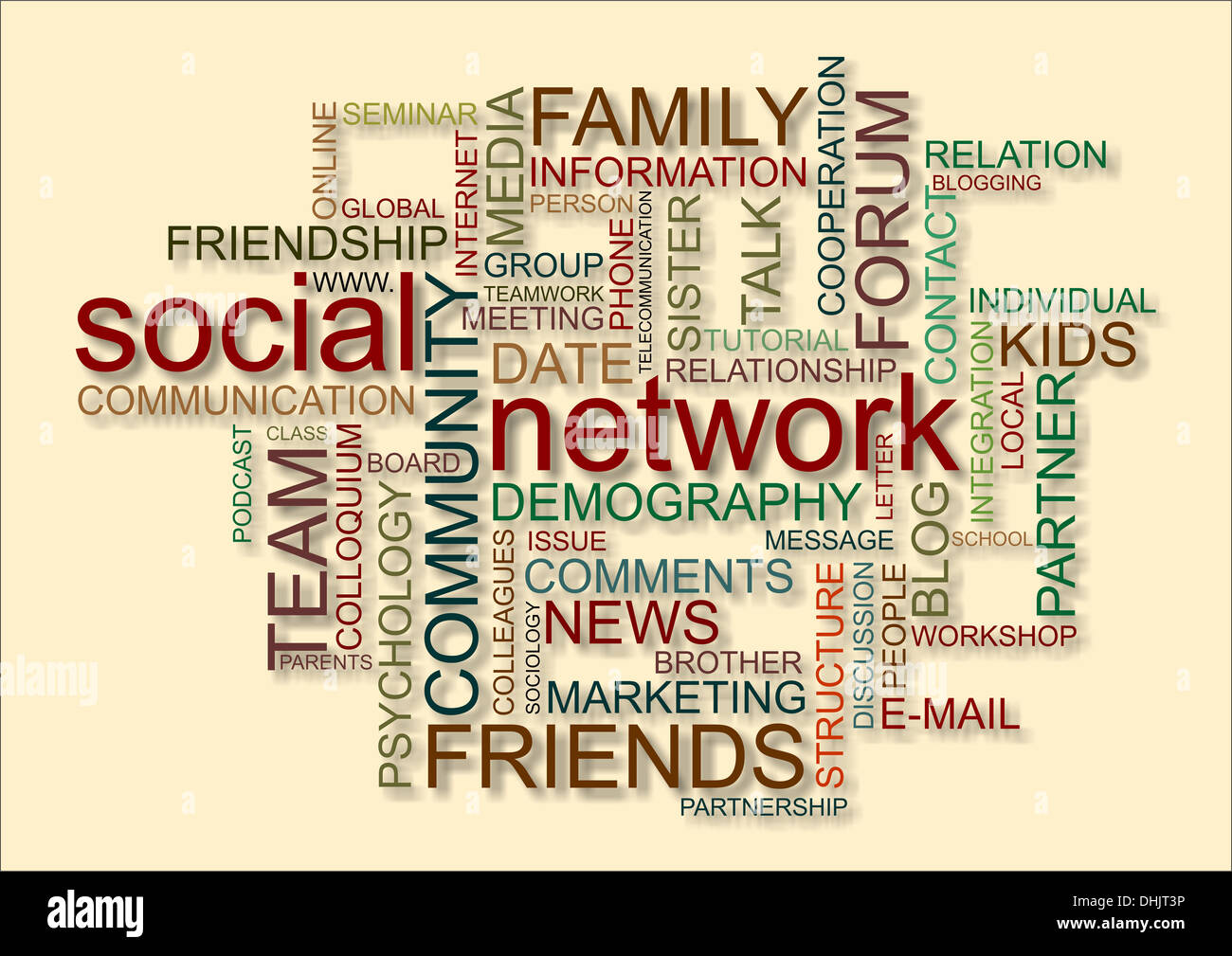 word cloud for social media Stock Photo - Alamy