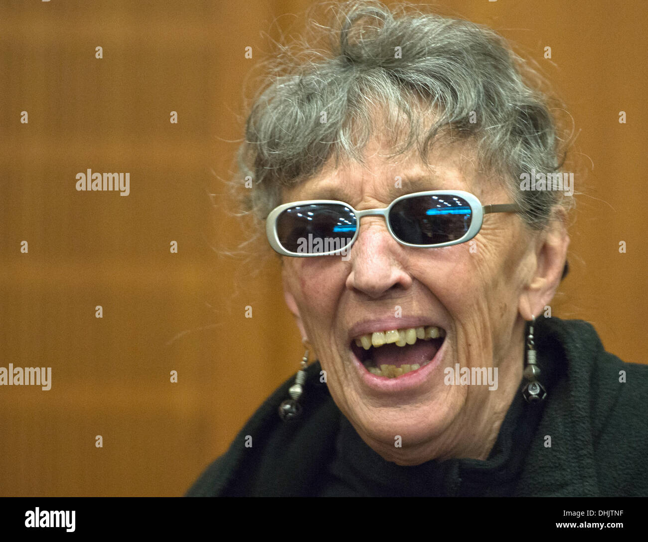Frankfurt Main, Germany. 12th Nov, 2013. Accused Sonja Suder smiles in ...