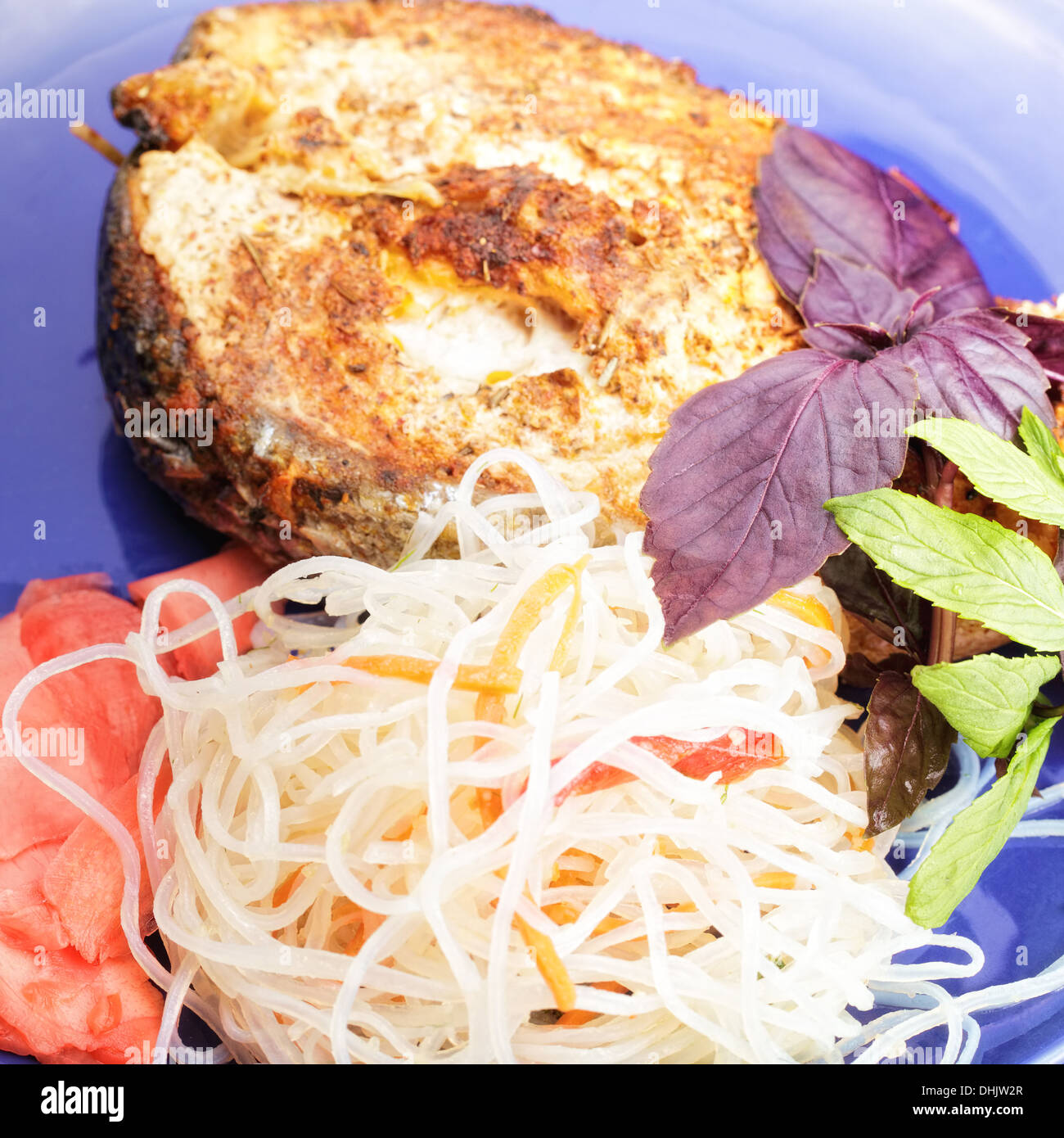 Fish and noodles Stock Photo - Alamy