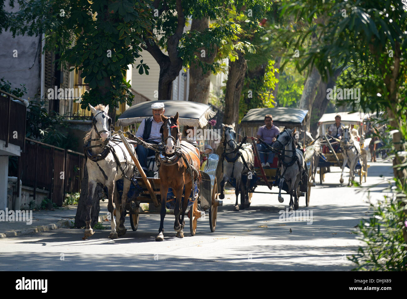 Turkey, Istanbul, Horse-drawn carriages on Buyukada Stock Photo - Alamy