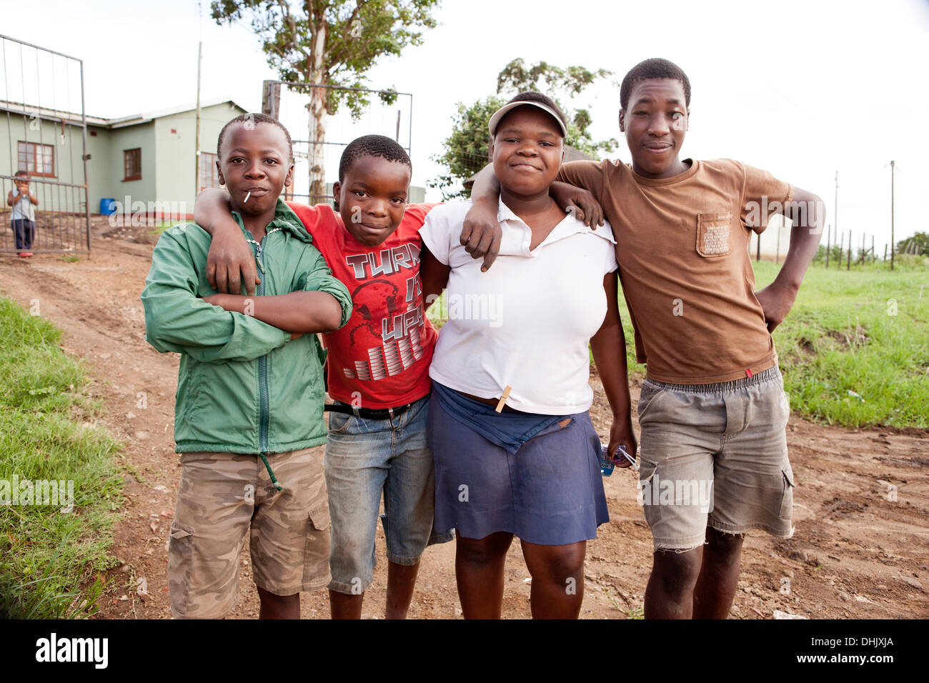South Africa, KwaZulu-Natal, Eshowe, Portrait of farm children Stock ...