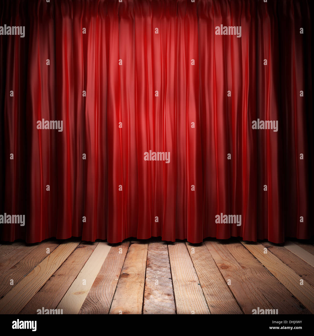 red fabric curtain on stage Stock Photo - Alamy