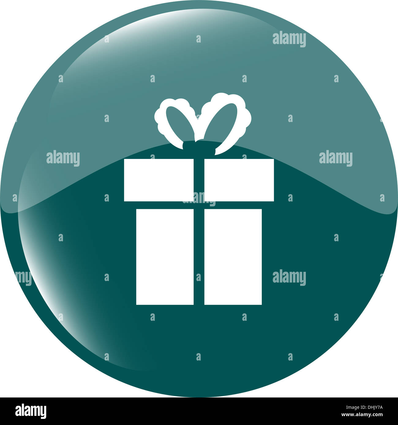 Holiday gift box icon web button Stock Photo - Alamy