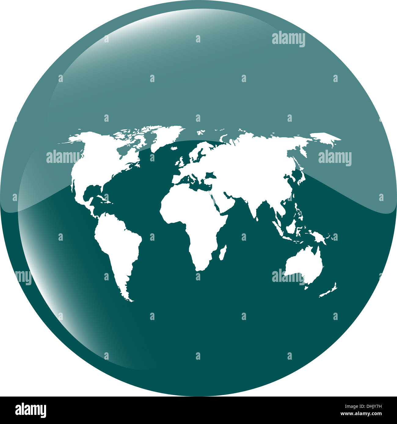 Globe icon, earth world map on web button Stock Photo - Alamy