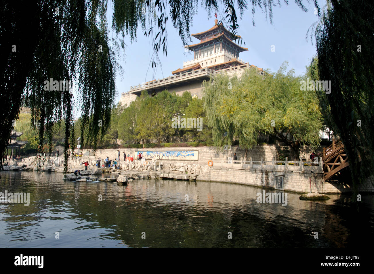 Liberation Pavilion, with Black Tiger Spring, Jinan, Shandong, China ...