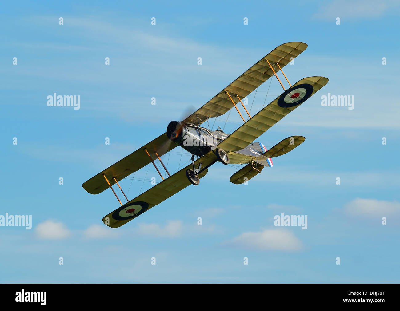 Bristol F2B biplane fighter from the Shuttleworth collection flying at ...