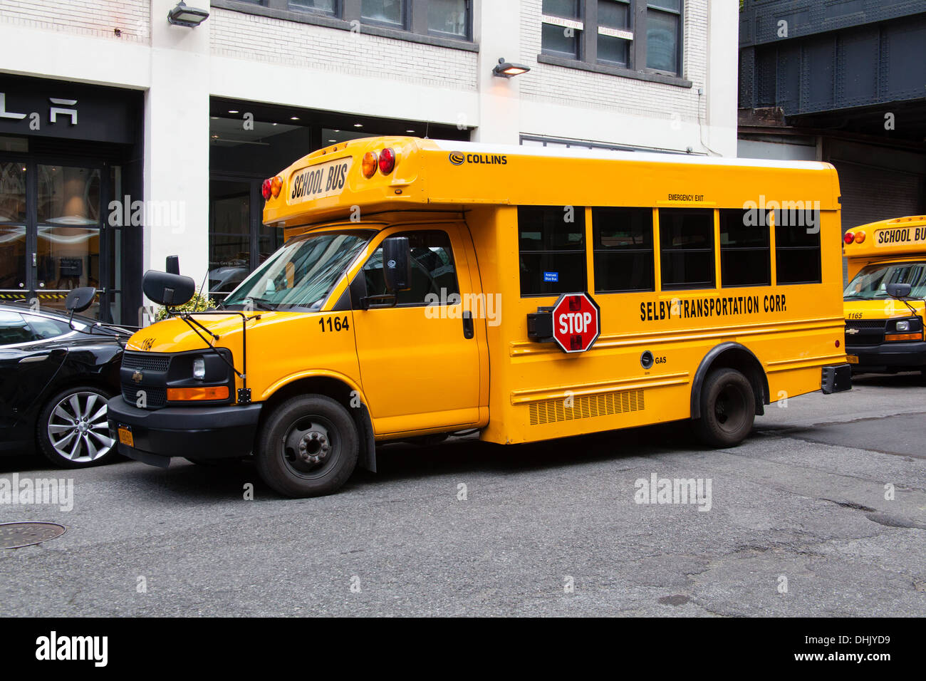 Yellow School bus, Manhattan, New York City, United States of Stock ...