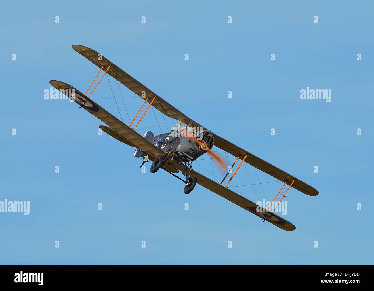 Bristol F2B biplane fighter from the Shuttleworth collection flying at ...