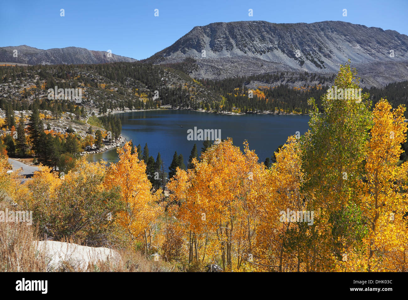 Magnificent lake with bright blue water Stock Photo - Alamy