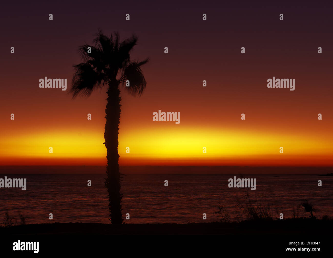 Sunset in Cyprus Stock Photo - Alamy