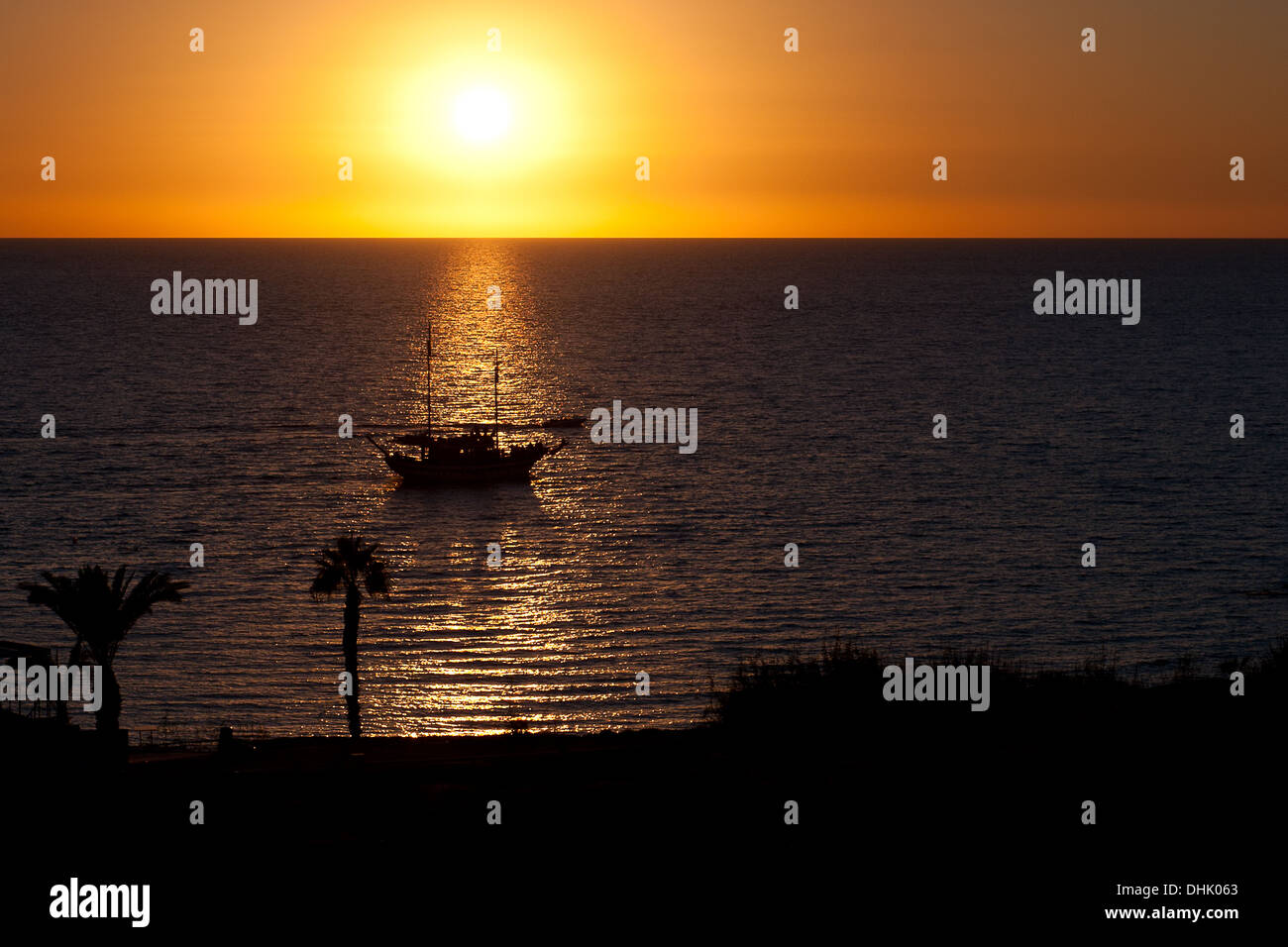 Sunset in Paphos Cyprus Stock Photo - Alamy